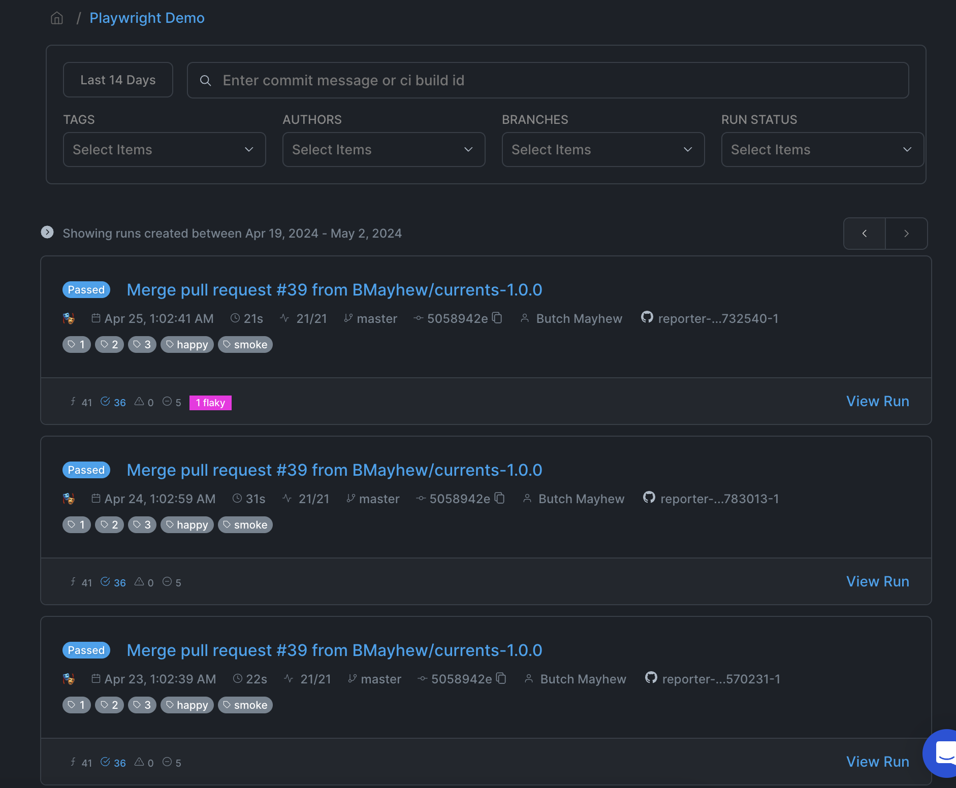 In-Depth Review of Playwright Dashboard by Currents