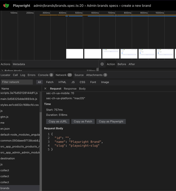 TIP: Playwright Trace Viewer - Copy as Playwright API Request